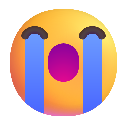 😭 Loudly Crying Face on Microsoft 3D Fluent 16.0