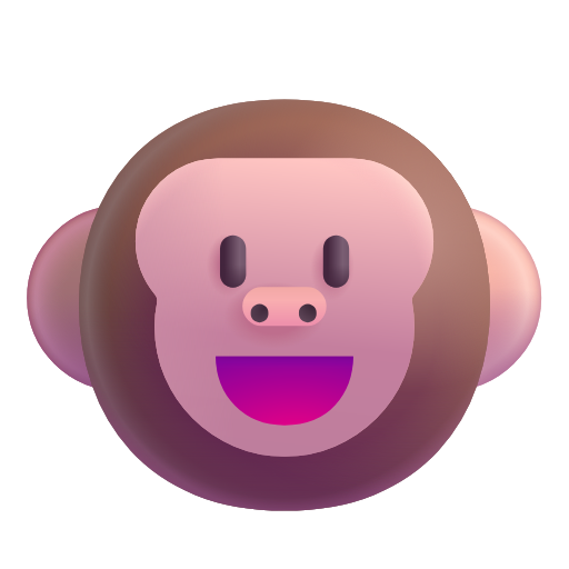 🐵 Monkey Face on Microsoft 3D Fluent 16.0