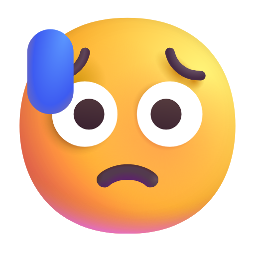 😥 Sad but Relieved Face on Microsoft 3D Fluent 16.0