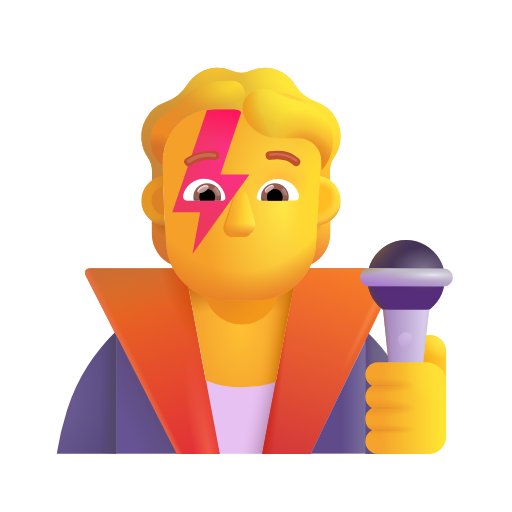 Microsoft 3D Fluent 16.0の🧑‍🎤 歌手