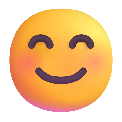 😊 Smiling Face with Smiling Eyes on Microsoft 3D Fluent 16.0