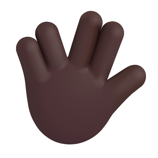 🖖🏿 Vulcan Salute: Dark Skin Tone on Microsoft 3D Fluent 16.0