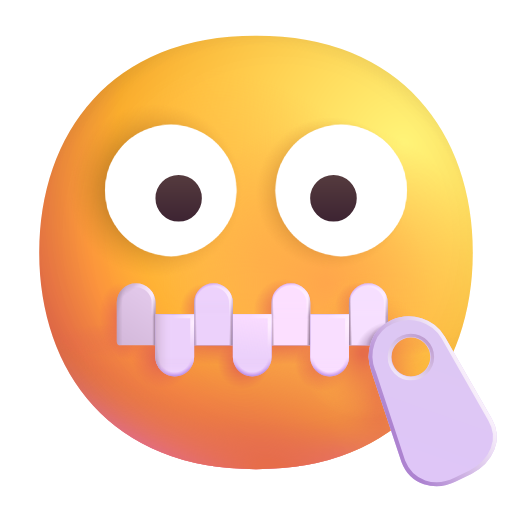 🤐 Zipper-Mouth Face on Microsoft 3D Fluent 16.0