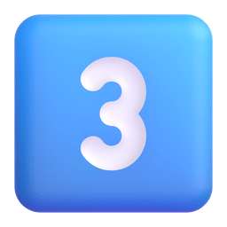 3️⃣ Keycap Digit Three sur Microsoft Teams (3D Animated) 14.0