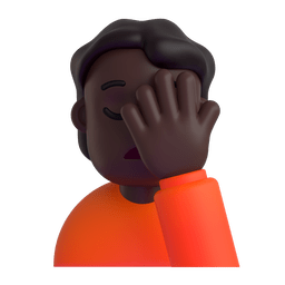 🤦🏿 Person Facepalming: Dark Skin Tone Emoji on Microsoft Teams 14.0