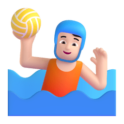 🤽🏻 Person Playing Water Polo: Light Skin Tone on Microsoft Teams (3D ...
