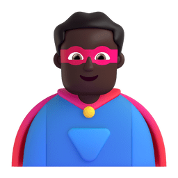🦸🏿‍♂️ Man Superhero: Dark Skin Tone on Microsoft Teams (3D Animated) 15.1