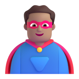 🦸🏽‍♂️ Man Superhero: Medium Skin Tone on Microsoft Teams (3D Animated) 15.1