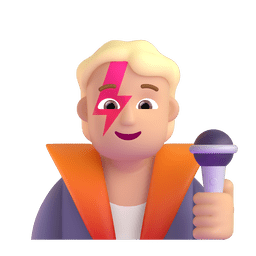 🧑🏼‍🎤 Singer: Medium-Light Skin Tone on Microsoft Teams (3D Animated) 15.1
