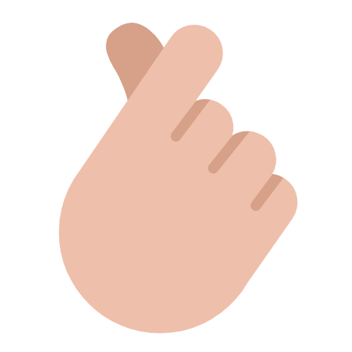 🫰🏼 Hand with Index Finger and Thumb Crossed: Medium-Light Skin Tone on ...