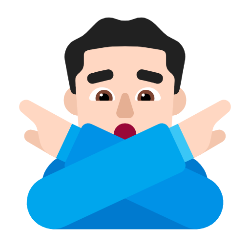 🙅🏻‍♂️ Man Gesturing No: Light Skin Tone on Microsoft Windows 11 23H2