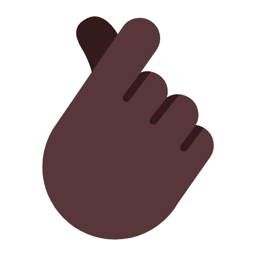 🫰🏿 Hand with Index Finger and Thumb Crossed: Dark Skin Tone on ...
