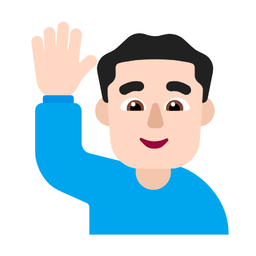 🙋🏻‍♂️ Man Raising Hand: Light Skin Tone on Microsoft Windows 11 23H2 ...