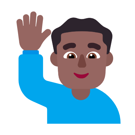 🙋🏾‍♂️ Man Raising Hand: Medium-Dark Skin Tone on Microsoft Windows 11 ...