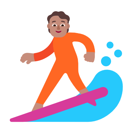 🏄🏽 Persona Haciendo Surf: Tono De Piel Medio en Microsoft Windows 11 ...