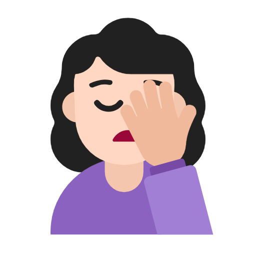 🤦🏻‍♀️ Woman Facepalming: Light Skin Tone on Microsoft Windows 11 23H2 ...