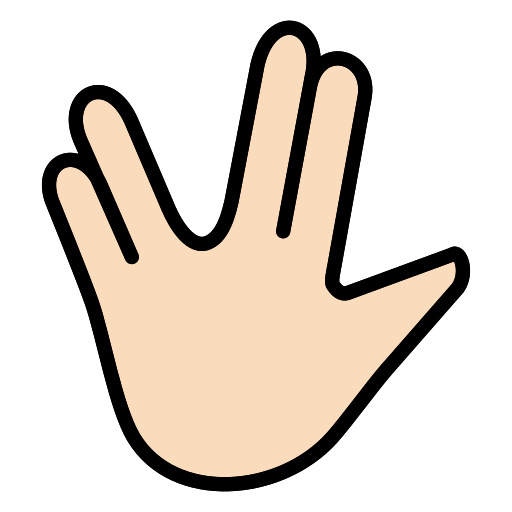 🖖🏻 Vulcan Salute: Light Skin Tone on OpenMoji 14.0