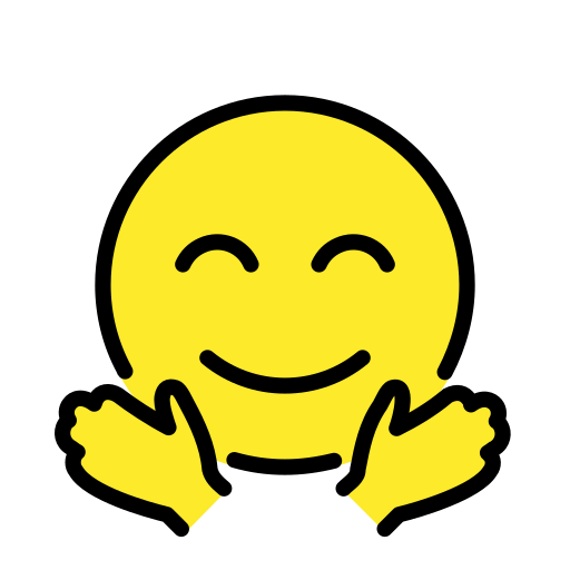 🤗 Smiling Face with Open Hands on OpenMoji 16.0
