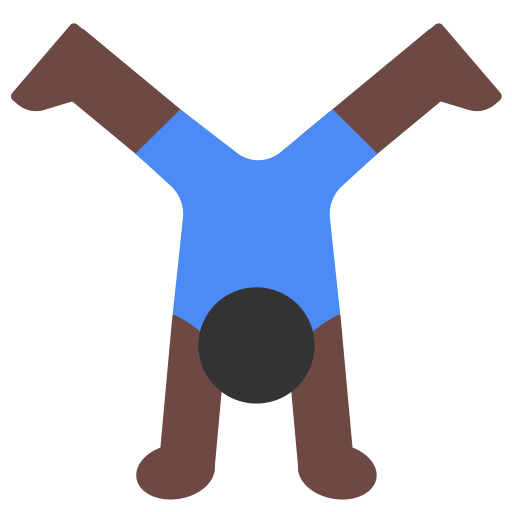 🤸🏿‍♂️ Man Cartwheeling: Dark Skin Tone on Toss Face (토스페이스) 1.5
