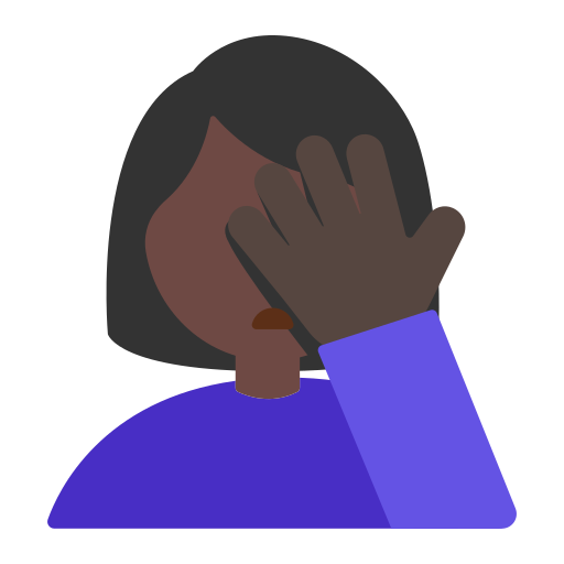 🤦🏿‍♀️ Woman Facepalming: Dark Skin Tone on Toss Face (토스페이스) 1.5