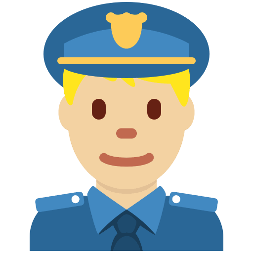 👮🏼‍♂️ Man Police Officer: Medium-Light Skin Tone on Twitter / X Twemoji 2.4