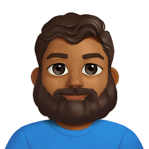 🧔🏾‍♂️ Man: Medium-Dark Skin Tone, Beard on Twitter Emoji Stickers 13.1