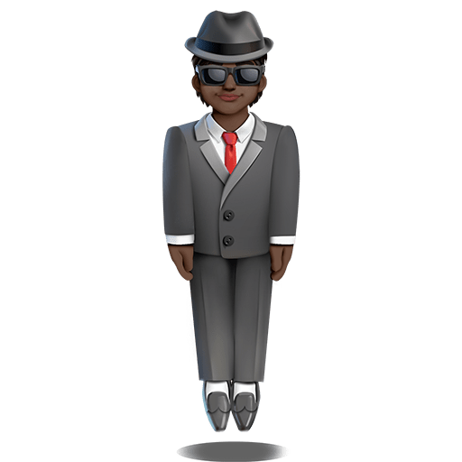 🕴🏿 Person in Suit Levitating: Dark Skin Tone on Twitter Emoji Stickers 13.1