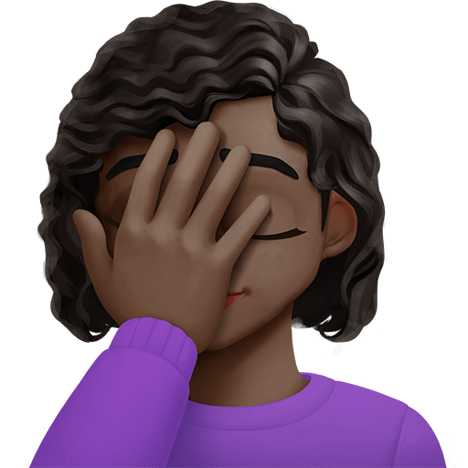 🤦🏿‍♀️ Woman Facepalming: Dark Skin Tone on Twitter Emoji Stickers 13.1