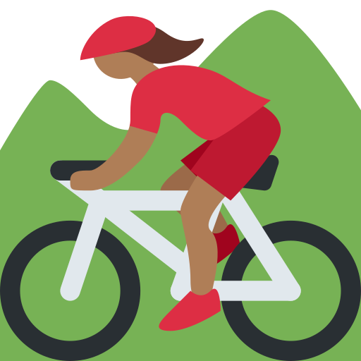 🚵🏾‍♀️ Woman Mountain Biking: Medium-Dark Skin Tone on Twitter / X ...