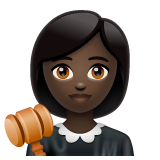 👩🏿‍⚖️ Woman Judge: Dark Skin Tone on WhatsApp 2.24.2.76