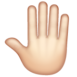 🤚🏻 Raised Back of Hand: Light Skin Tone on WhatsApp 2.25.9.78