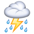 ⛈️ Thunder Cloud and Rain Emoji