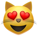 😻 Smiling Cat Face with Heart-Shaped Eyes Emoji