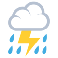 ⛈️ Thunder Cloud and Rain Emoji