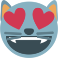 😻 Smiling Cat Face with Heart-Shaped Eyes Emoji