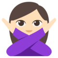 🙅🏻‍♀️ Woman Gesturing Not OK: Light Skin Tone Emoji