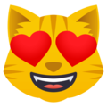 😻 Smiling Cat Face with Heart-Shaped Eyes Emoji
