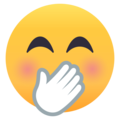 🤭 Smiling Face with Smiling Eyes and Hand Covering Mouth Emoji