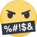 🤬 Serious Face With Symbols Covering Mouth (aka Swearing) Emoji