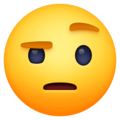 🤨 Face with One Eyebrow Raised Emoji