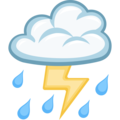⛈️ Thunder Cloud and Rain Emoji
