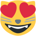 😻 Smiling Cat Face with Heart-Shaped Eyes Emoji