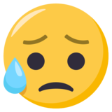 😥 Rosto Triste, Mas Aliviado Emoji on JoyPixels 3.0