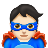 🦸🏻 Superheld(In): Helle Hautfarbe Emoji on Emojipedia Eksempelbilleder 11.1