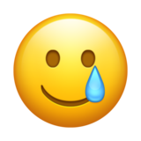 🥲 Smiling Face with Tear Emoji on Emojipedia Sample Images 13.0