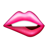 🫦 Lèvre Mordue Emoji on Exemples d'images d'Emojipedia 14.0