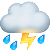 ⛈️ Sky Med Lyn Og Regn Emoji on Facebook 4.0