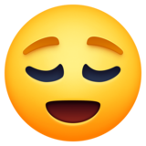 😌 Relieved Face Emoji on Facebook 15.0