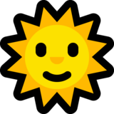 🌞 Sun with Face Emoji on Microsoft Windows 11