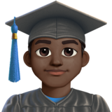 👨🏿‍🎓 Man Student: Dark Skin Tone Emoji on Twitter Emoji Stickers 13.1